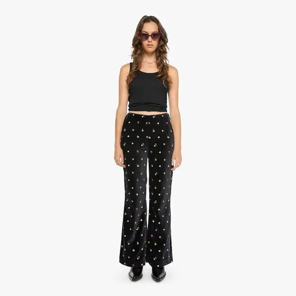 Alix Of Bohemia Charlie Pants Onyx Bouquet - Black
