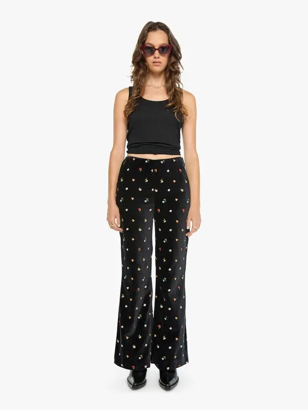 Alix Of Bohemia Charlie Pants Onyx Bouquet - Black
