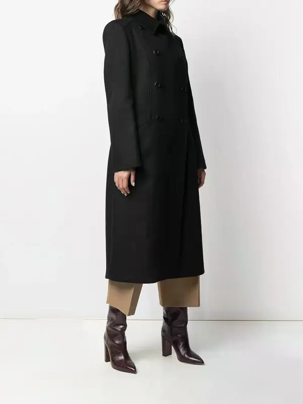 Alberta Ferretti Long Double-breasted Wool-blend Coat