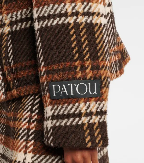 PATOU Checked Double-breasted Wool-blend Jacket