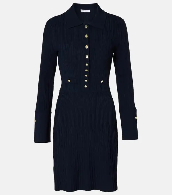 Veronica Beard Lauper Ribbed-knit Minidress