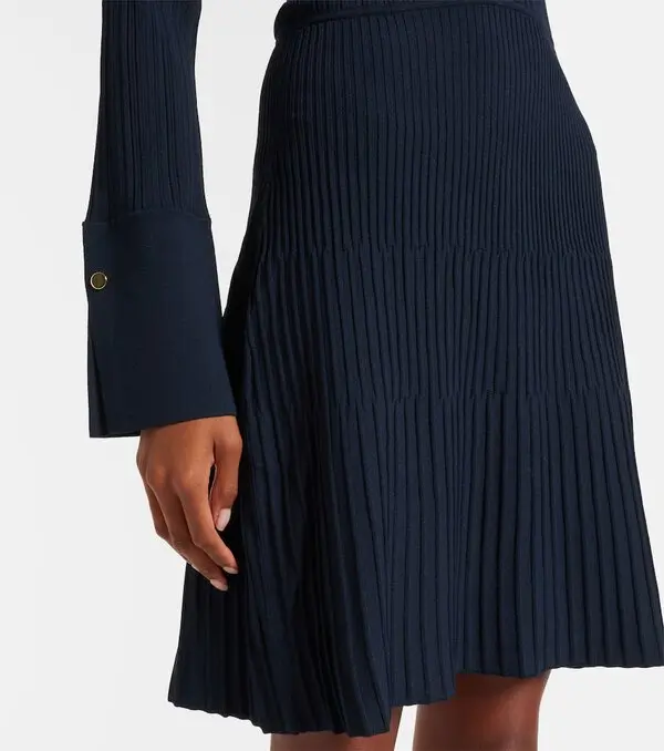 Veronica Beard Lauper Ribbed-knit Minidress