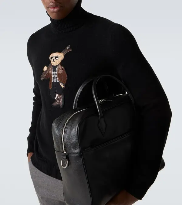 Ralph Lauren Purple Label Embroidered Cashmere Turtleneck Sweater