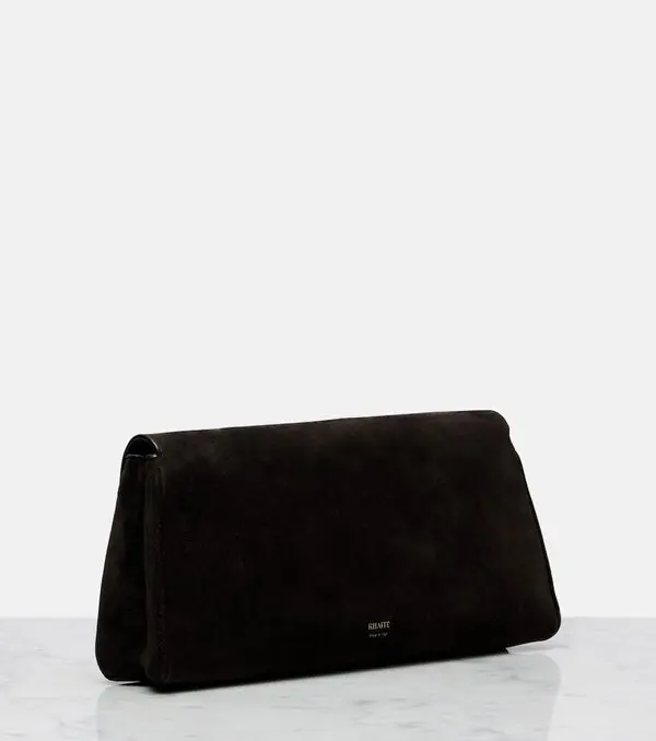 Khaite Audrey Suede Clutch - Brown