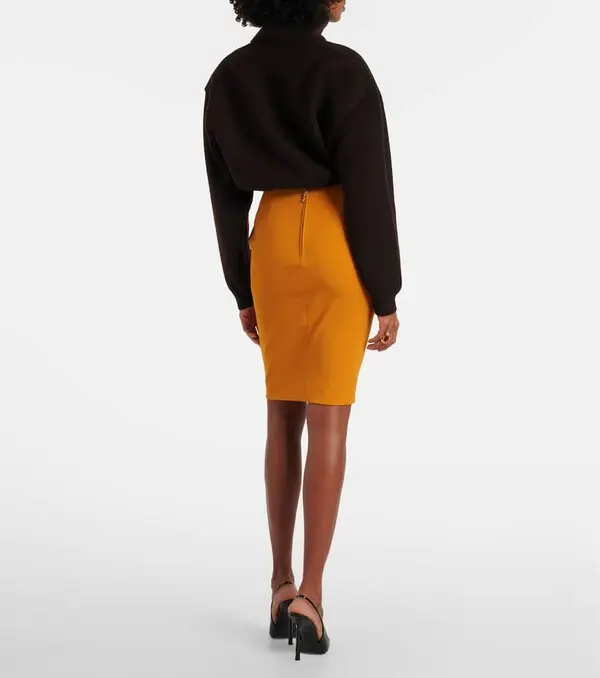 Saint Laurent High-rise Pencil Skirt - Yellow