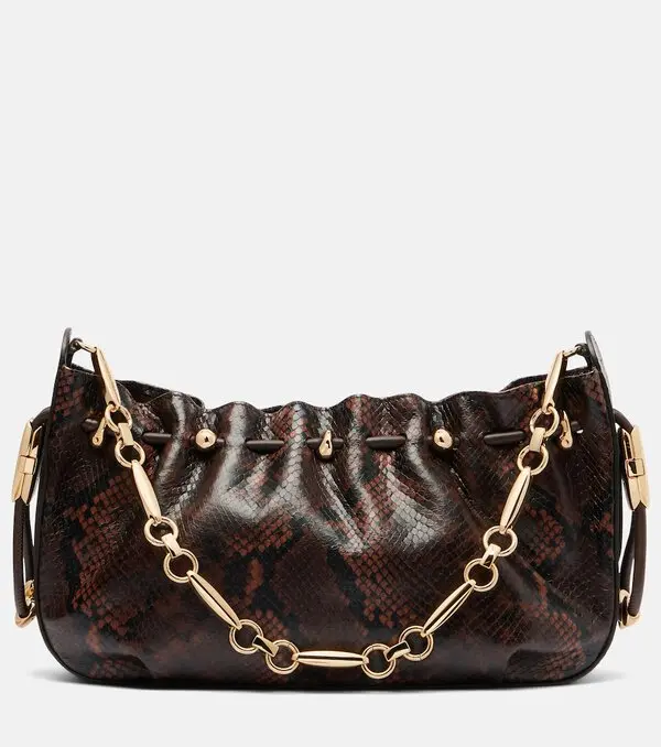 Zimmermann Halcyon Snake-effect Leather Shoulder Bag - Brown