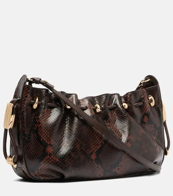 Zimmermann Halcyon Snake-effect Leather Shoulder Bag - Brown