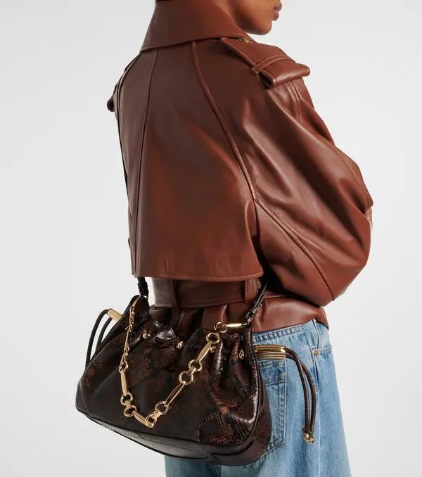 Zimmermann Halcyon Snake-effect Leather Shoulder Bag - Brown
