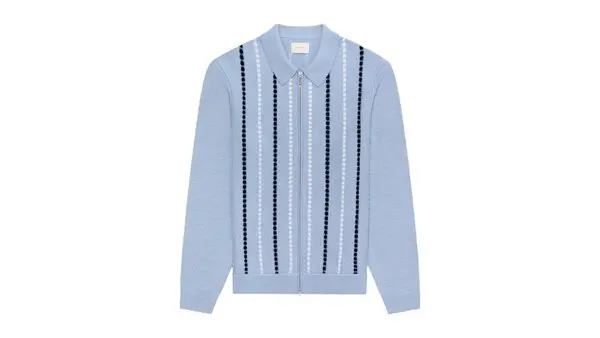Aimé Leon Dore Jacquard Stripe Polo Shirt Cardigan