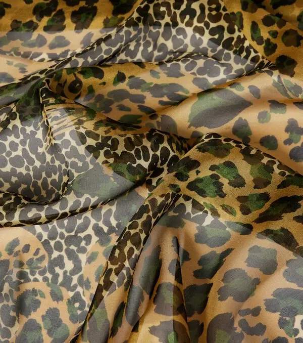 Saint Laurent Leopard-print Silk Scarf