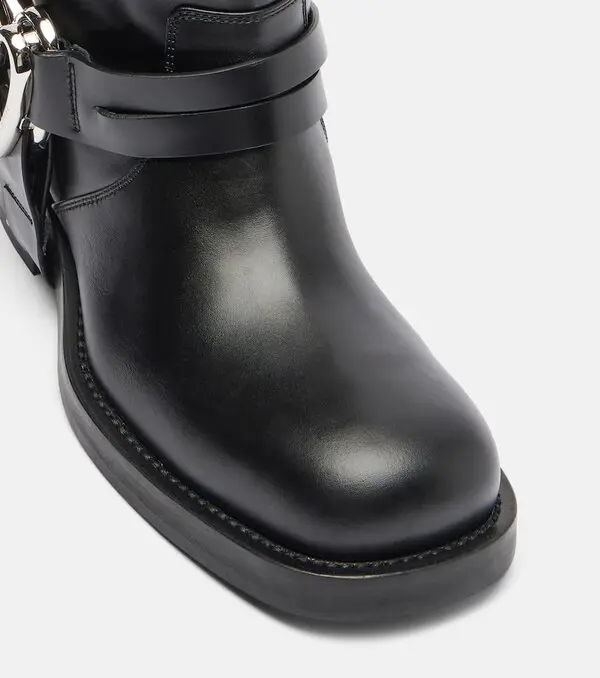 Mach & Mach Double Heart Leather Biker Boots