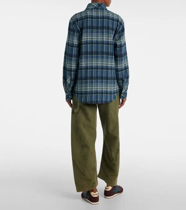 GOD'S TRUE CASHMERE Checked Cashmere Shirt - Blue