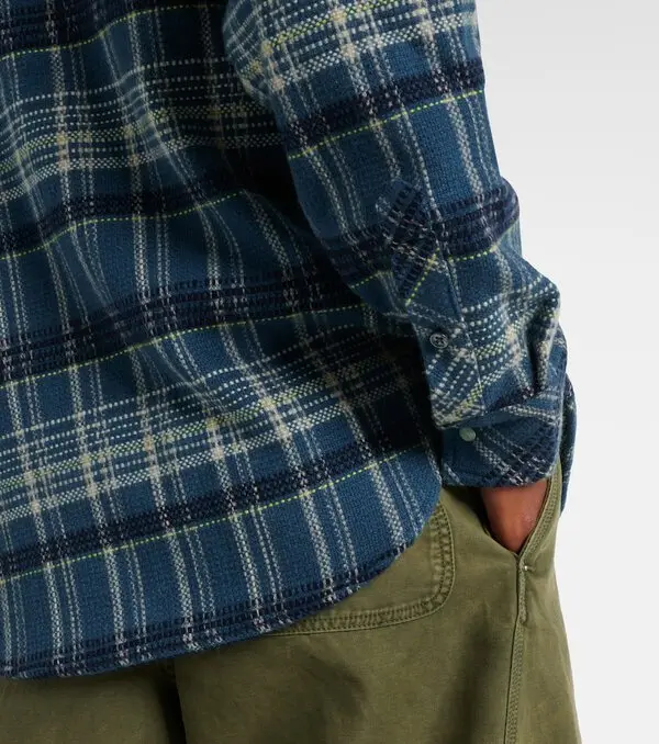 GOD'S TRUE CASHMERE Checked Cashmere Shirt - Blue