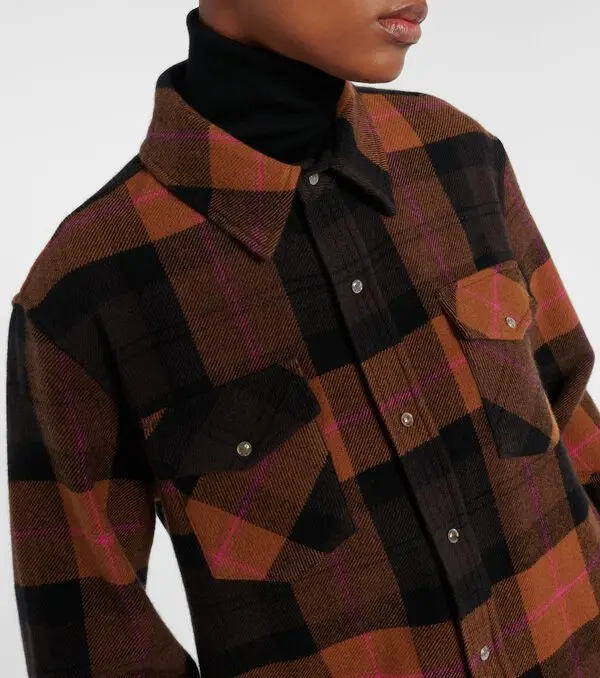 GOD'S TRUE CASHMERE Checked Cashmere Shirt - Brown