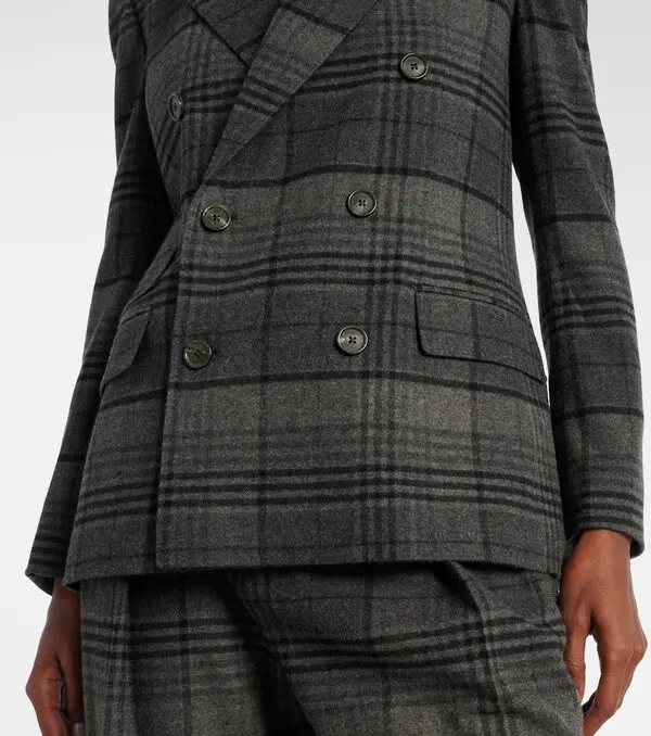 Ralph Lauren Kent Checked Double-breasted Wool Jacket