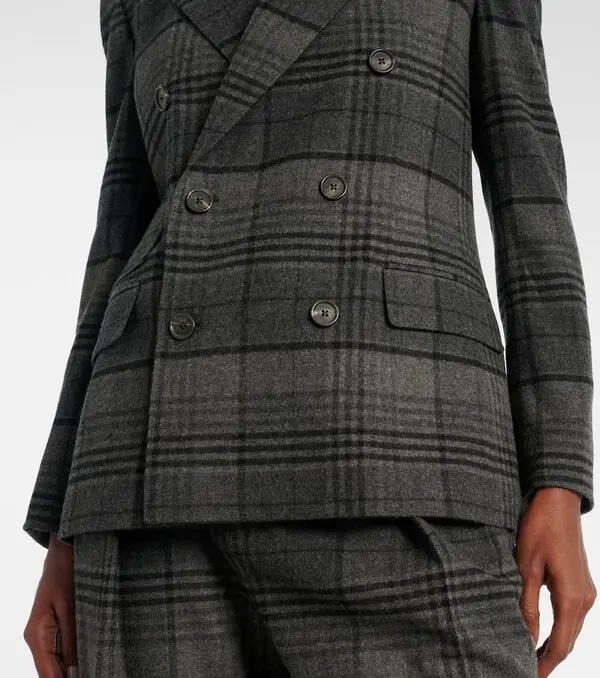 Ralph Lauren Kent Checked Double-breasted Wool Jacket