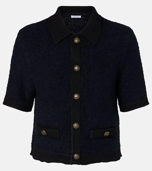 Veronica Beard Cotton And Wool-blend Cardigan - Blue