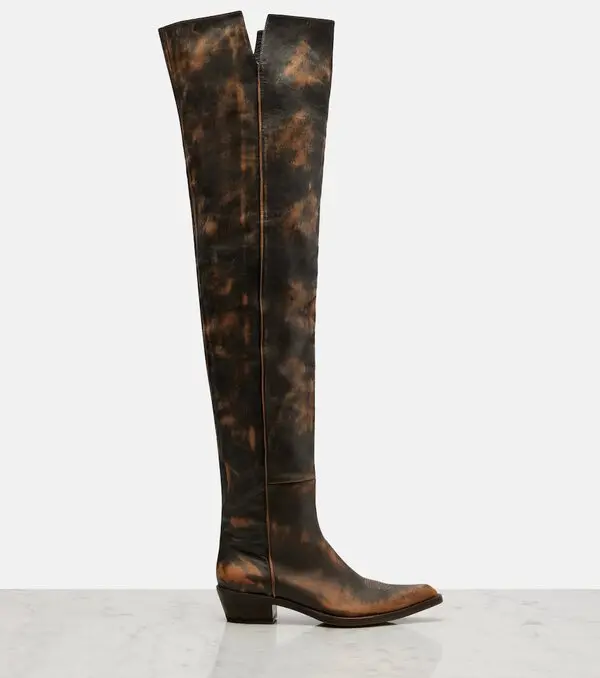 Khaite Clive 35 Leather Over-the-knee Boots - Black