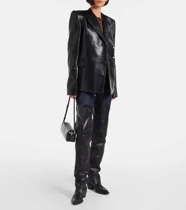 Khaite Clive 35 Leather Over-the-knee Boots - Black