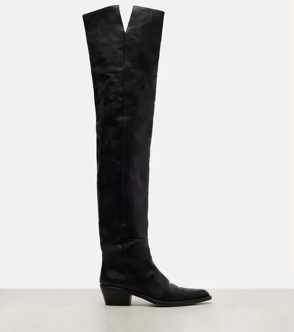 Khaite Clive 35 Leather Over-the-knee Boots - Black