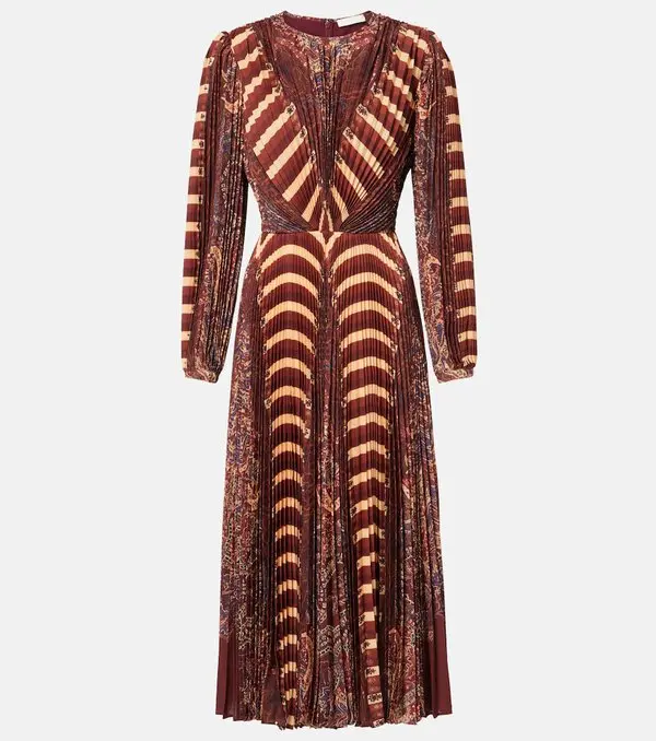 Ulla Johnson Sarai Pleated Midi Dress - Brown