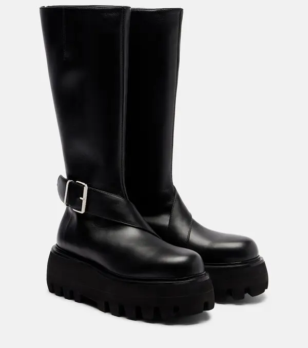 Alexander McQueen Knee-high Platform Boots - Black