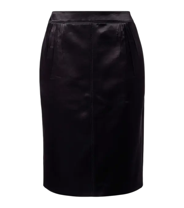 Saint Laurent Satin Pencil Skirt - Midnight