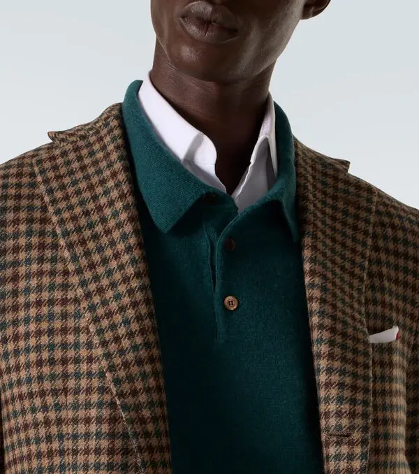 Kiton Checked Wool, Silk, And Linen Blazer
