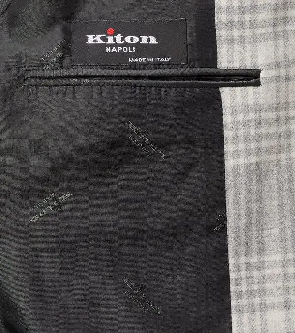 Kiton Prince Of Wales Wool-blend Blazer