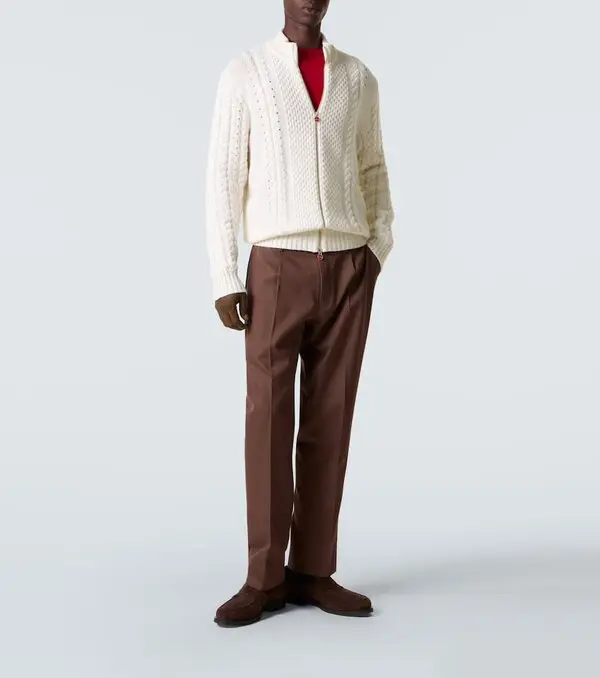 Kiton Cable-knit Cashmere Cardigan