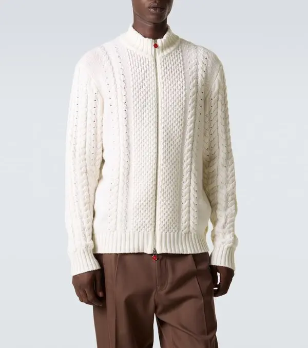 Kiton Cable-knit Cashmere Cardigan