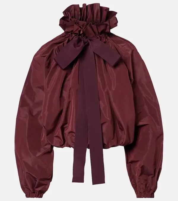 PATOU Iconic Bow-detail Blouse - Burgundy