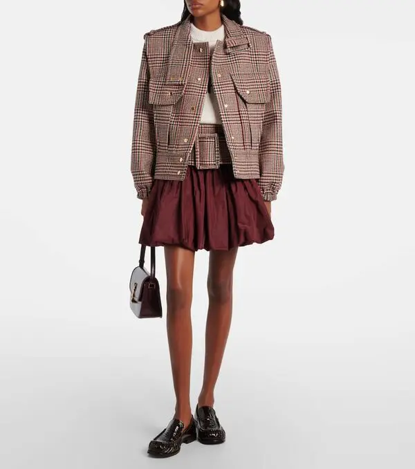 Patou Checked Virgin Wool Jacket