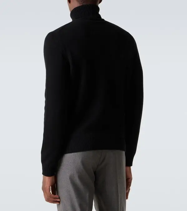 Ralph Lauren Purple Label Embroidered Cashmere Turtleneck Sweater