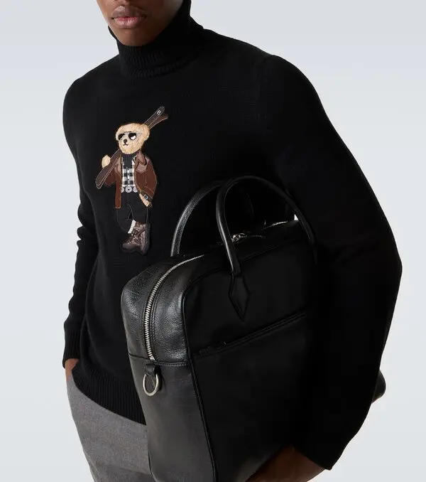 Ralph Lauren Purple Label Embroidered Cashmere Turtleneck Sweater