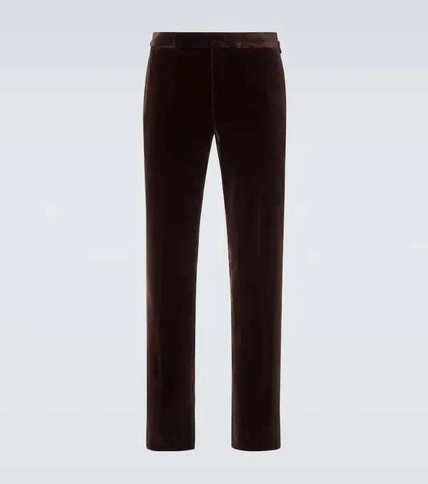Ralph Lauren Purple Label Gregory Cotton Velvet Suit Trousers - Brown