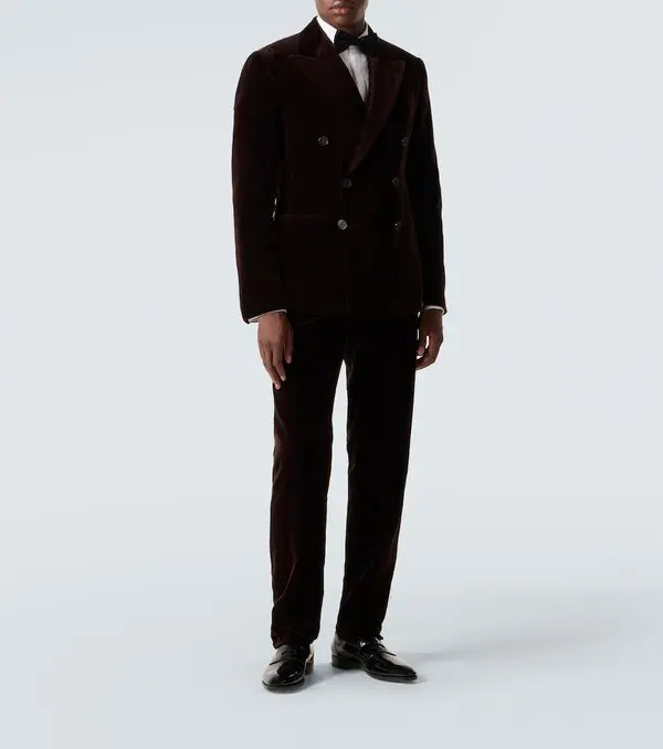 Ralph Lauren Purple Label Gregory Cotton Velvet Suit Trousers - Brown