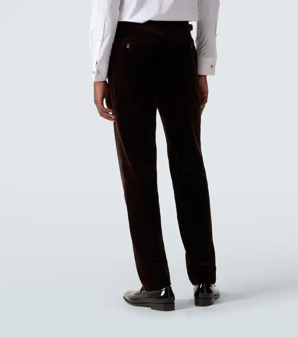Ralph Lauren Purple Label Gregory Cotton Velvet Suit Trousers - Brown