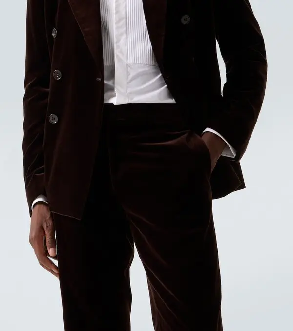 Ralph Lauren Purple Label Gregory Cotton Velvet Suit Trousers - Brown