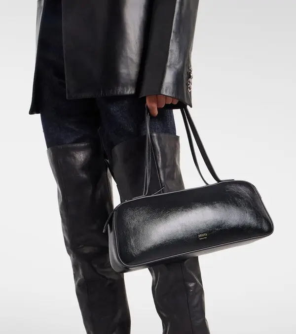 Khaite Simona Patent Leather Shoulder Bag