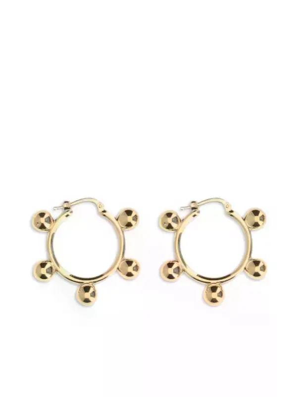 JIL SANDER Beaded Hoop Earrings - Gold