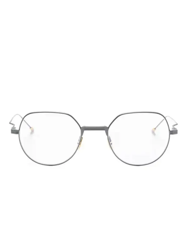 Thom Browne Round-frame Metal Glasses - Black