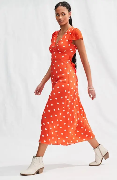 NEXT Polka Dot Tie Back Maxi Dress