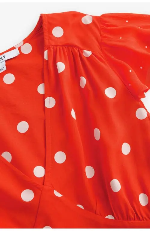 NEXT Polka Dot Tie Back Maxi Dress