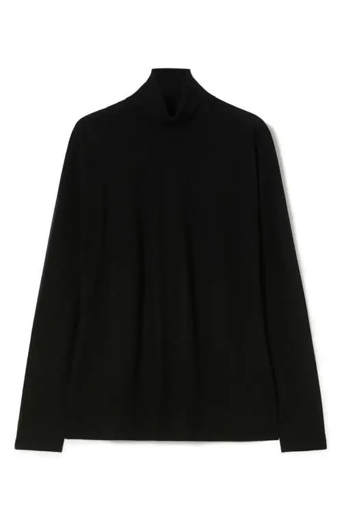 Marina Rinaldi Fatima Turtleneck Virgin Wool & Cashmere Sweater - Black
