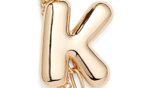 Chelsea28 Bubble Letter Bag Charm - K- Gold