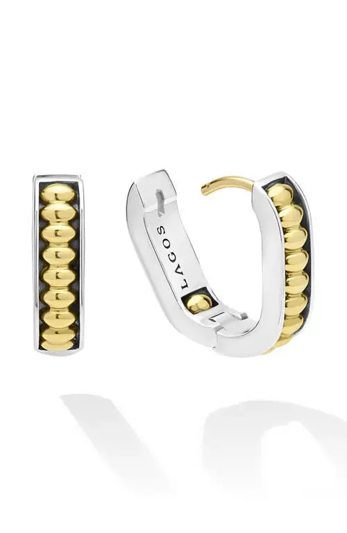 Lagos Two-tone Huggie Hoop Earrings