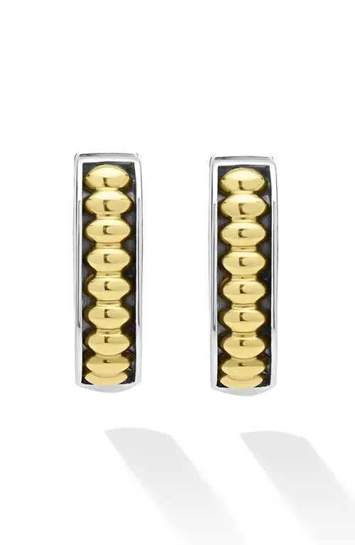 Lagos Two-tone Huggie Hoop Earrings