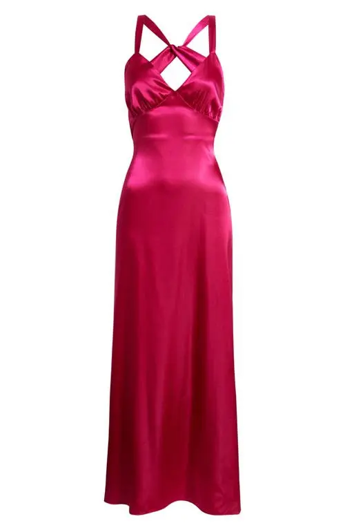 JUMP APPAREL Strappy Back Satin Charmeuse Gown