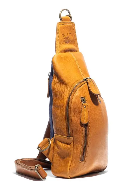 Will Leather Goods Zip Around Leather Sling Bag
